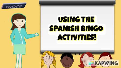 Spanish Bingo Game for Vocabulary Digital Activity Counting Numbers