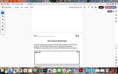CKLA Grade 4 Unit 1 Personal Narratives Graphic Organizers Differentiated