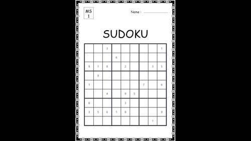 Sudoku Puzzle Book for Kids : 50 Puzzles Medium 9x9 SUDOKU With Solutions