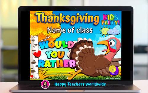 Thanksgiving Would You Rather Questions with Editable Slides | TPT