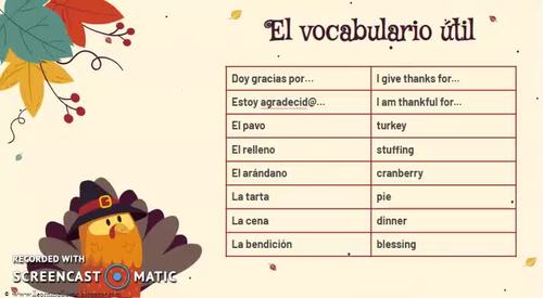 Digital Thanksgiving Dia de accion de gracias - VIRTUAL Spanish Project