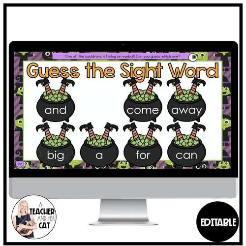 Digital Halloween Sight Word Recognition Game | Morning Meeting Literacy