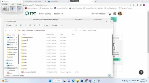Microsoft Office 365 Quarter ONE Lessons (10 weeks- 5 days a week)