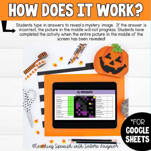HALLOWEEN Spanish Cognates Mystery Images Spanish Activity | TPT