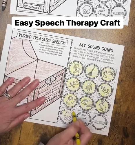 Buried Treasure Speech Therapy Craft One Page Activity for Artic and ...