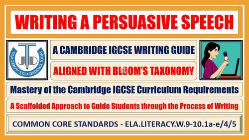 Persuasive Speech Writing Toolkit - A Cambridge IGCSE Resource - PPT