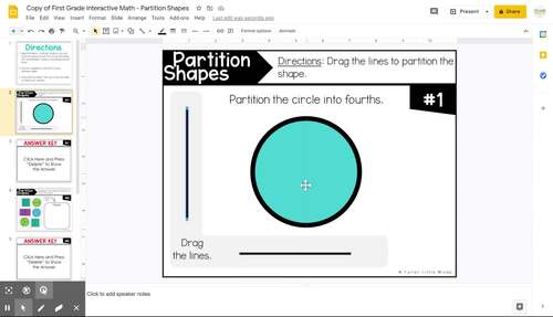Partition Shapes First Grade Math Activity for Google Slides | TpT
