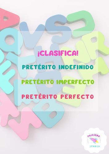 CLASIFICA LOS VERBOS EN: PRETÉRITO INDEFINIDO, IMPERFECTO Y PERFECTO.