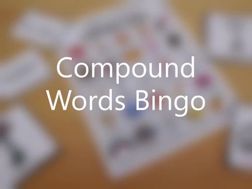 Compound Words Bingo Game for Young Readers: 24 Meaningful Words with ...