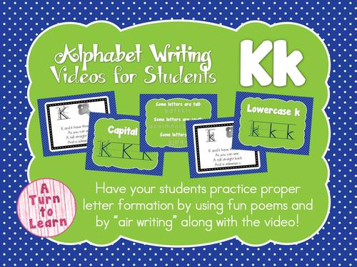 Alphabet Writing Video - Kk by A Turn to Learn | TPT