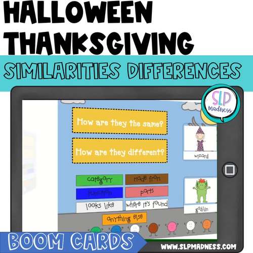 Speech Therapy Boom Cards Bundle for Similarities Differences and ...