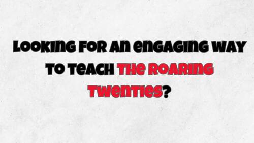 Roaring 20s Primary Source Gallery Walk Investigation w/ Handout and ...