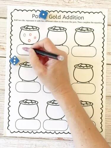 St. Patrick's Day Addition Printable Game by Simply Read With Me