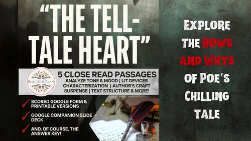 The Tell-Tale Heart Close Reads | GT & Honors | Gr 7-10 | Digital ...
