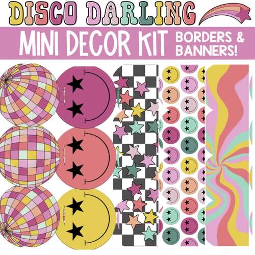 Disco Cowgirl Bulletin Borders / Retro Groovy Bulletin Board Decor, Western