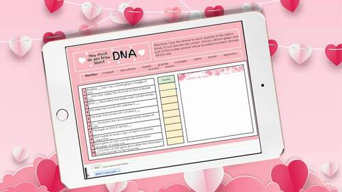 DNA Self Checking Worksheet for Valentine's Day by JayZee | TPT