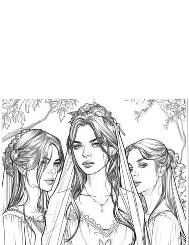 Bridal Party Coloring Book for Adults: Wedding & Bridesmaids Coloring Pages