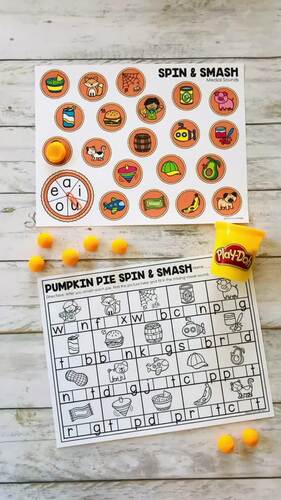 Pumpkin Pie Smash - CVC Medial Short Vowel Sounds Game - Middle Sound ...