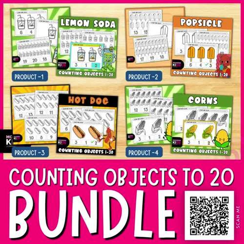 Counting Objects to 20 Worksheet Bundle - NO PREP, Print & Go Math ...