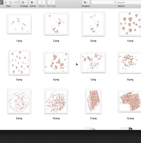 Rose Gold Sparkle Glitter Clipart Overlay Confetti Brush Strokes