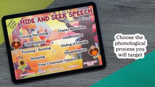 Minimal Pairs Hide & Seek Speech - Thanksgiving Theme - PowerPoint ...