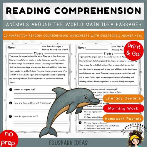 Animals Reading Comprehension Passages 3rd-5th Grade - Nonfiction ...