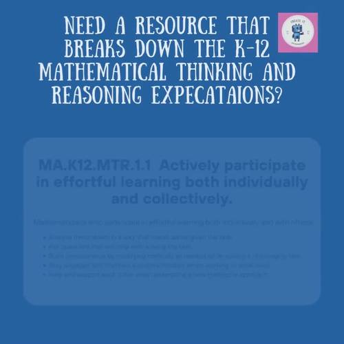 Florida B.E.S.T. Standards benchmarks K-12 Mathematical Reasoning and ...