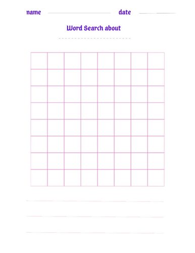 empty word search printable