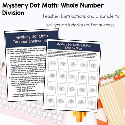Solve the Mystery Dot Math 4-Digit by 2-Digit Division Differentiated ...