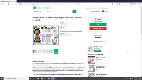 Multiplication Bundle Count in Array Cubes Pizza Store for Google Slides