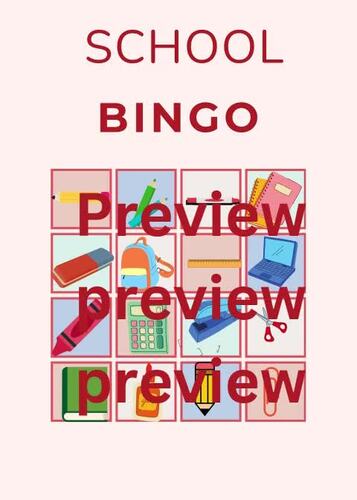 School themed Bingo Game by Autismfamilystory | TPT