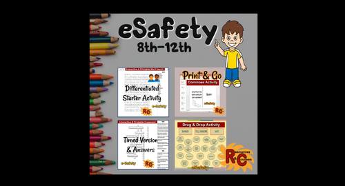 Internet eSafety Activity, Interactive Puzzles & Games Bundle G8-12