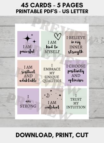 Affirmation Cards Teens | Positive Affirmation Cards For Teens and Pre ...