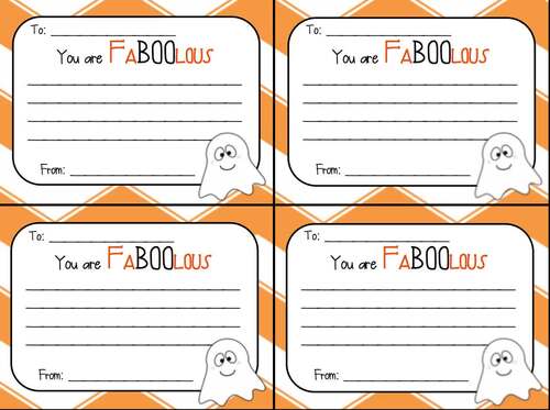 Cute Halloween Boo Gram (Candy Gram) Note for Classmates, Team, Coworkers