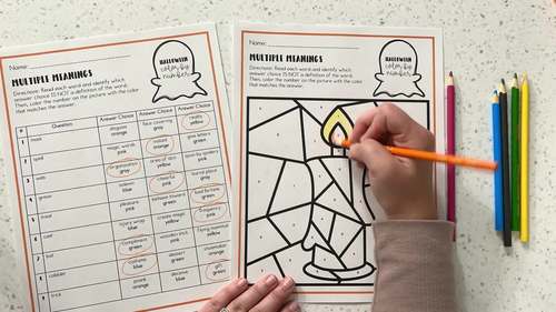 Halloween Coloring Pages Language Arts Color by Number | TPT