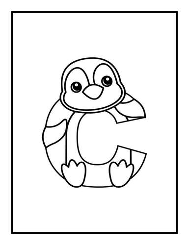 Penguin Theme Letter and Numbers Coloring Pages by Teach Like Bianca