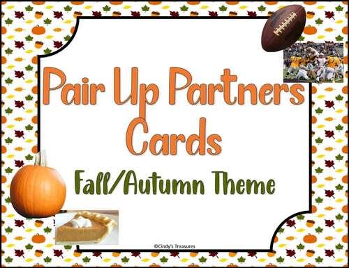 Partner Pairing Cards-Fall by Cindy's Treasures | TPT