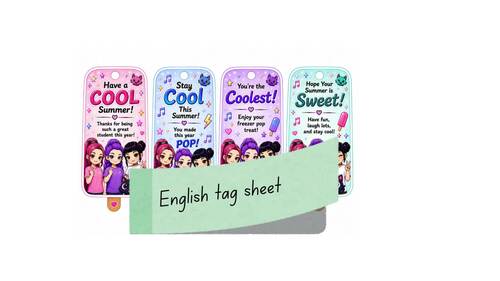 End of Year Pop Star Summer Gift Tags | English, Chinese, Español