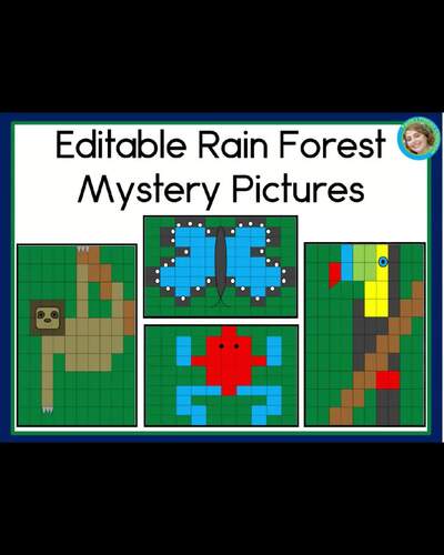 Rain Forest Color by Code Mystery Pictures Editable | Programmable