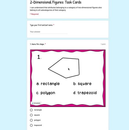 Classifying Polygons Task Cards with Google Forms™ by Love Learning