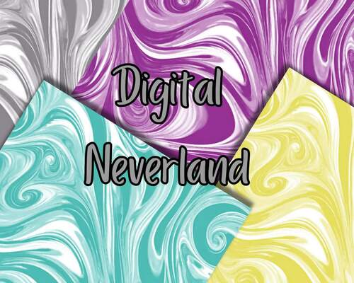 Swirls Pattern Digital Paper Pack , Pastel Colors Swirl Rainbow Backgrounds