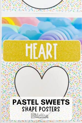 Pastel Sweets Classroom Decor | Shape Posters - Editable! by Ashley ...