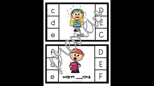 Winter Literacy Clip Cards Find the Missing Letter Beginning Sound ...