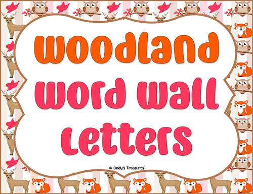 Woodland Word Wall Letters by Cindy's Treasures | TPT