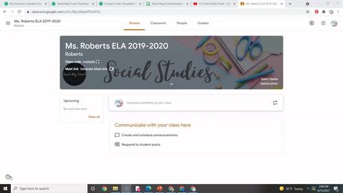 Google Classroom Header for Social Studies (Playful and Bright for Primary)