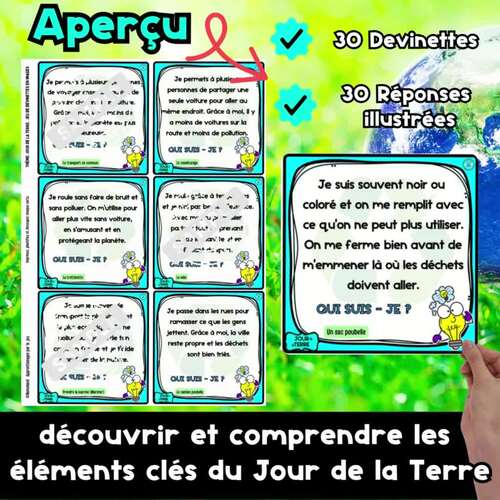 Jour de la Terre. Jeu de Devinettes en Images | TPT