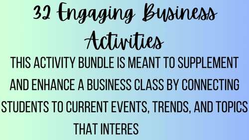 Business Activities Bundle by BusinessFromTheHart | TPT