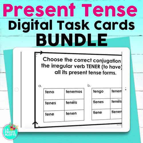 Present Tense Spanish BOOM CARD Bundle 2 Spanish Digital Task Cards