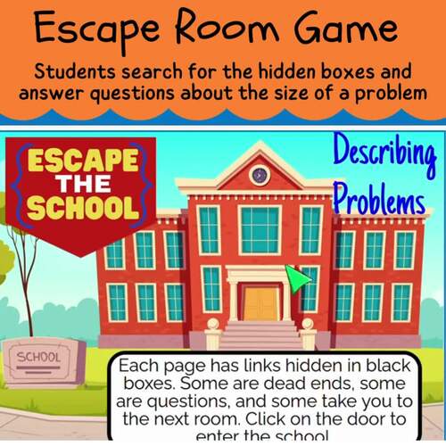 Size of the Problem School Escape Room BOOM CARDS Game by Language Playroom