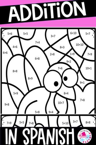 SPANISH THANKSGIVING TURKEY COLOR BY NUMBER CODE ADDITION TO 10 & 20 ...